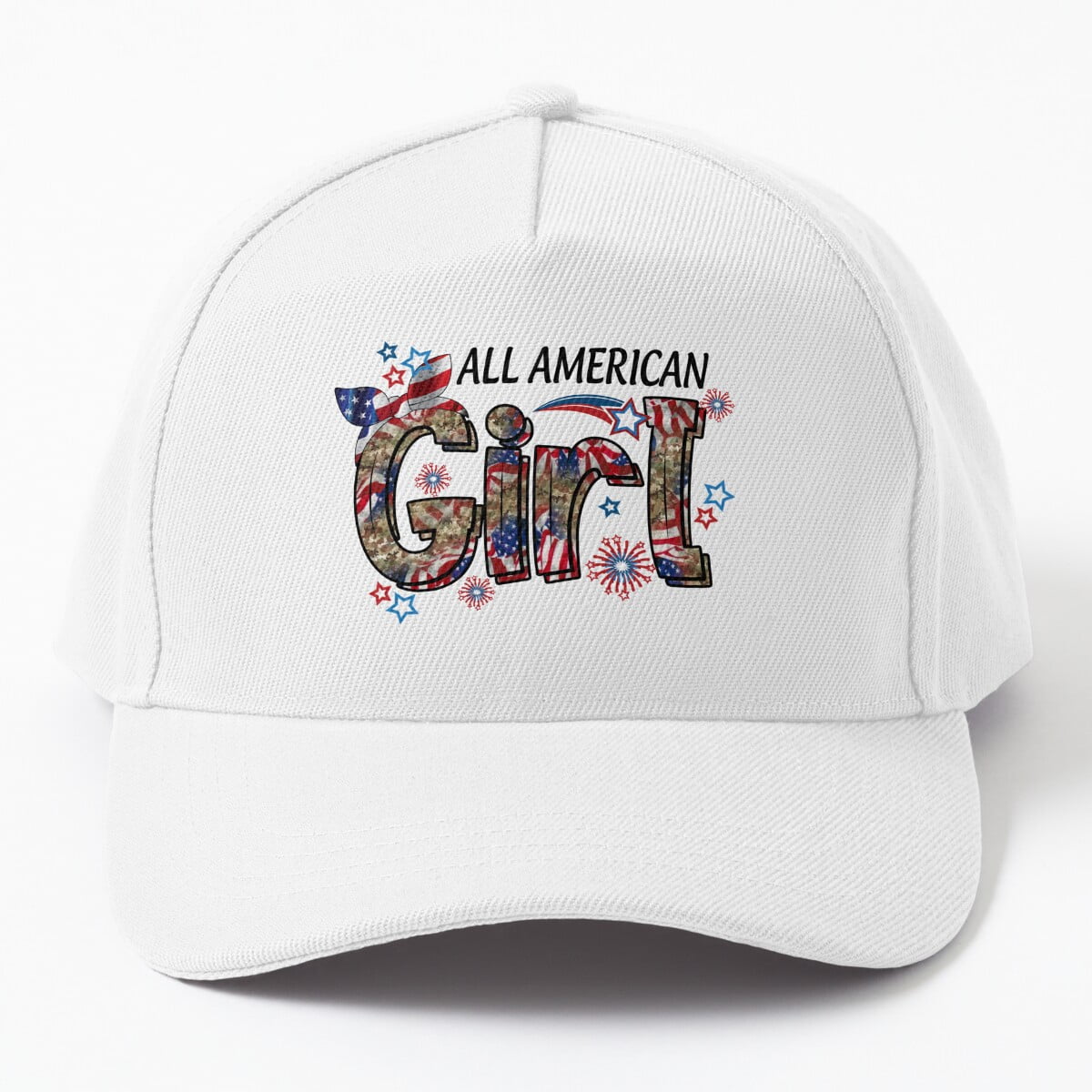 Jahat All American Girl Usa Patriotic 4Th Of July Cap Baseball Cap ...