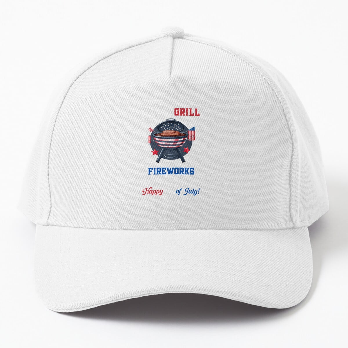 Tiny NestChill Grill And Fireworks Thrill Happy 4Th Of July Funny Cap ...