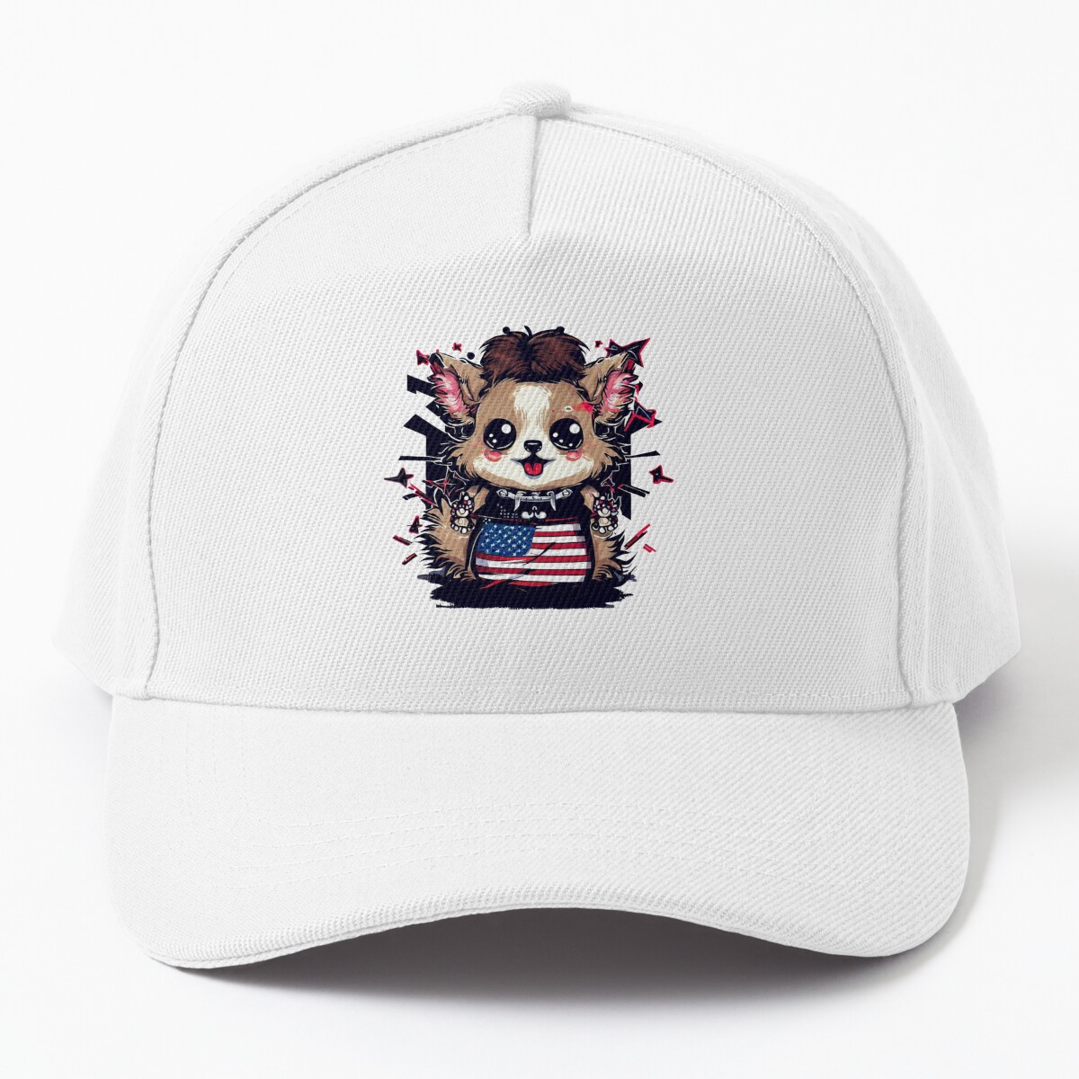 Jahat Cute Dog 4Th Of July The Anarchist In The Usa Cap Baseball Cap ...