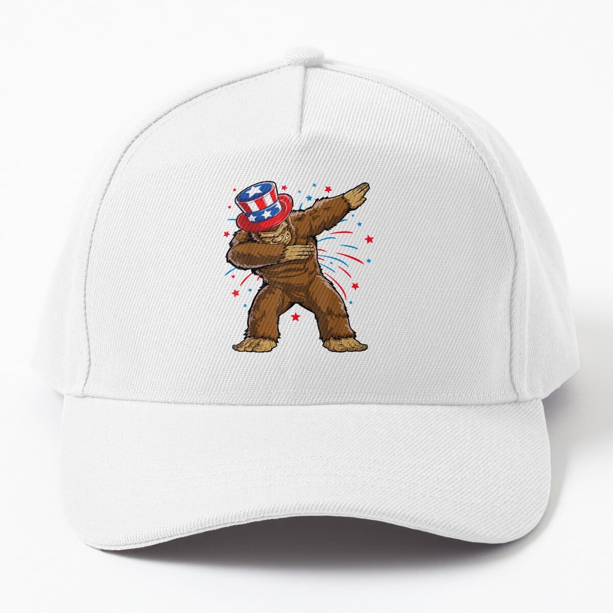 Jahat Dabbing Bigfoot 4Th Of July Hats Sasquatch American Flag Cap ...