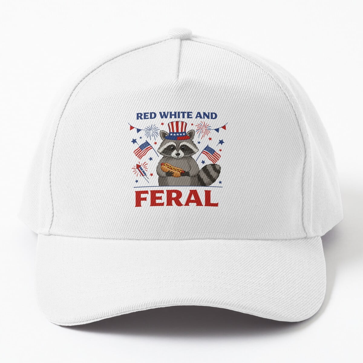 Jahat Funny 4Th Of July Patriotic Design- Hotdog, Red White And Feral ...