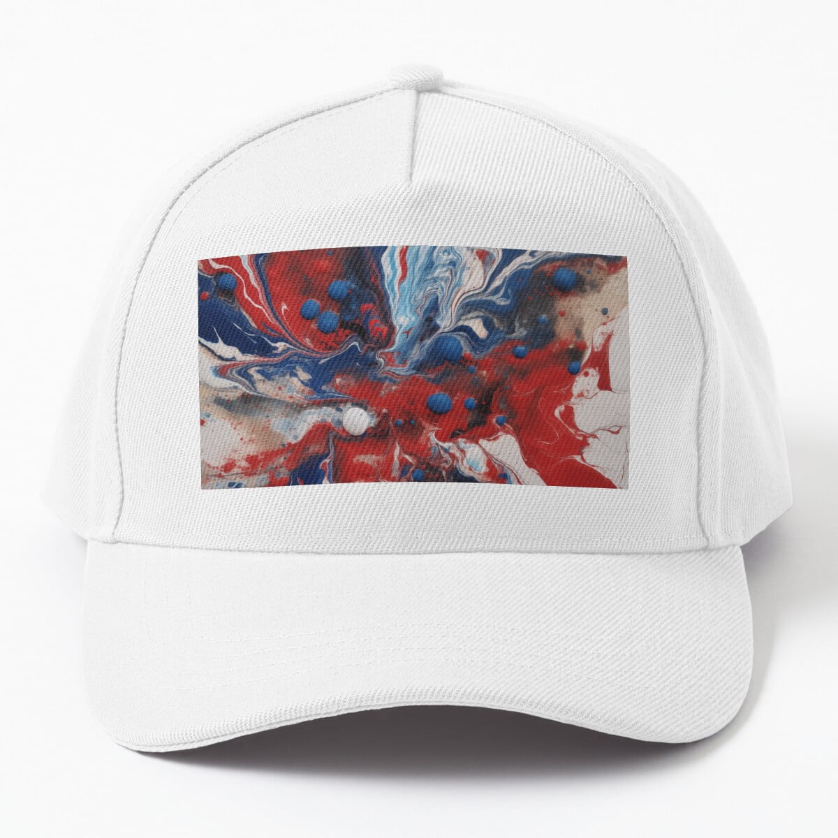 Jahat Red, White, And Blue, Psychedelic Paint Spill Cap Baseball Cap ...