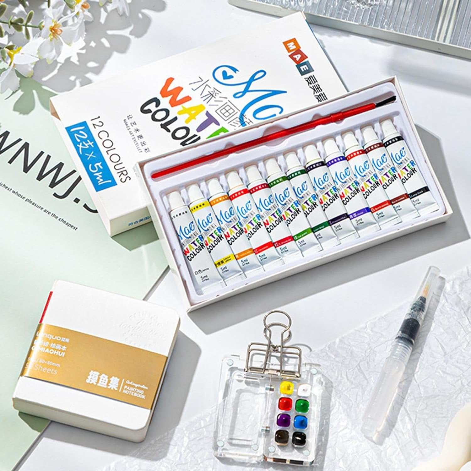 Tiny Painting Kit,Portable Miniature Watercolor Palette Travel Set ...