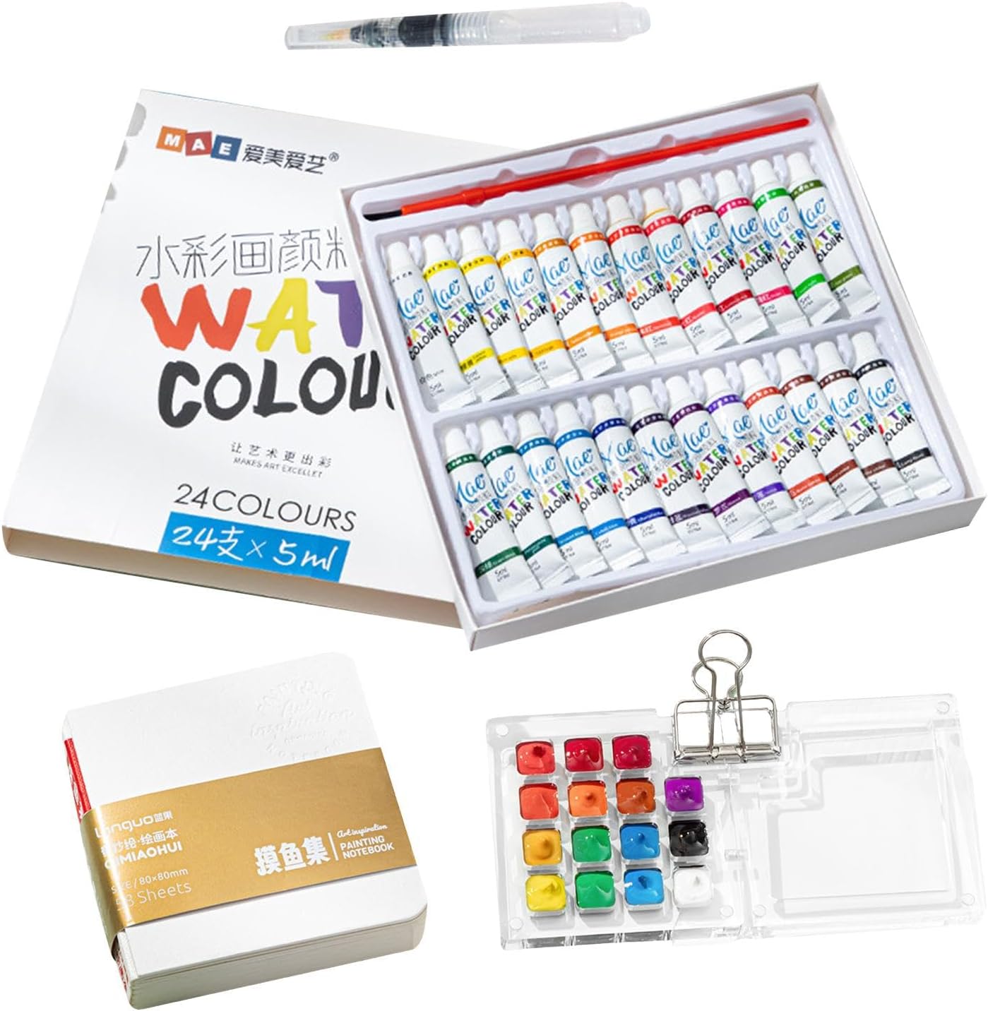 Tiny Painting Kit,Portable Miniature Watercolor Palette Travel Set ...