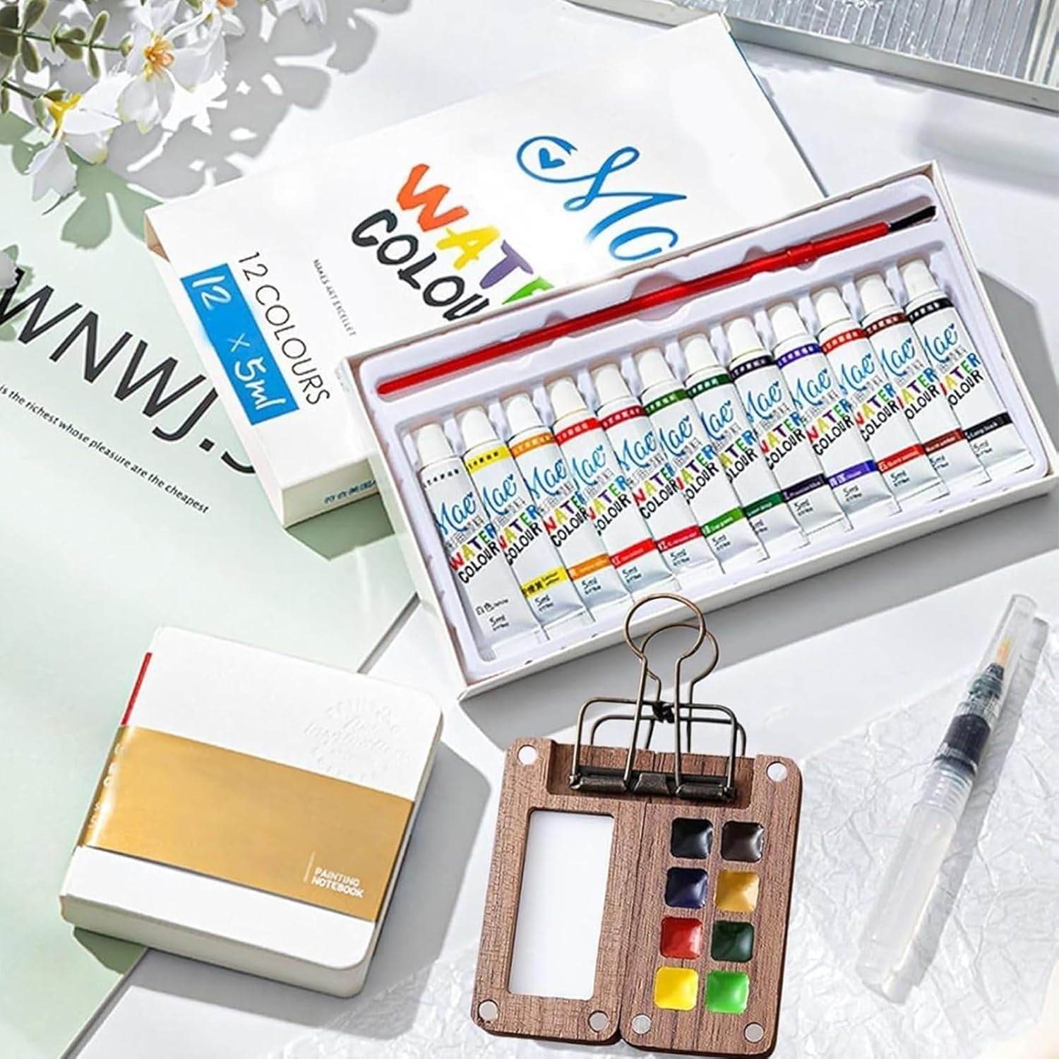 Tiny Painting Kit,Portable Miniature Watercolor Palette Travel Set ...