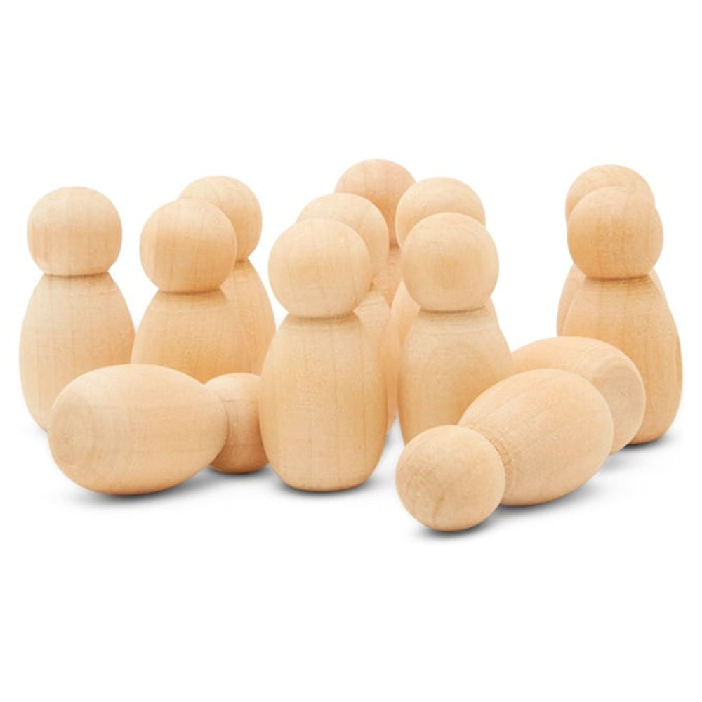 Tiny Peg Doll 1-3/8 inch Pack of 50 Peg People for Crafting and ...