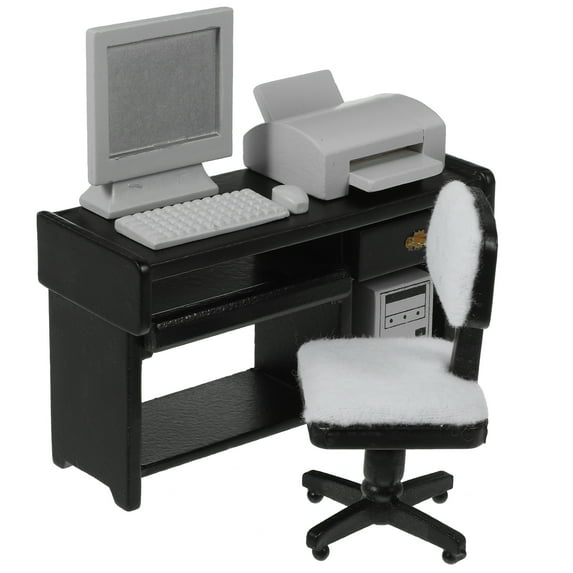 Tiny Printer Office Scene Props Miniature Desk Doll Furniture House ...