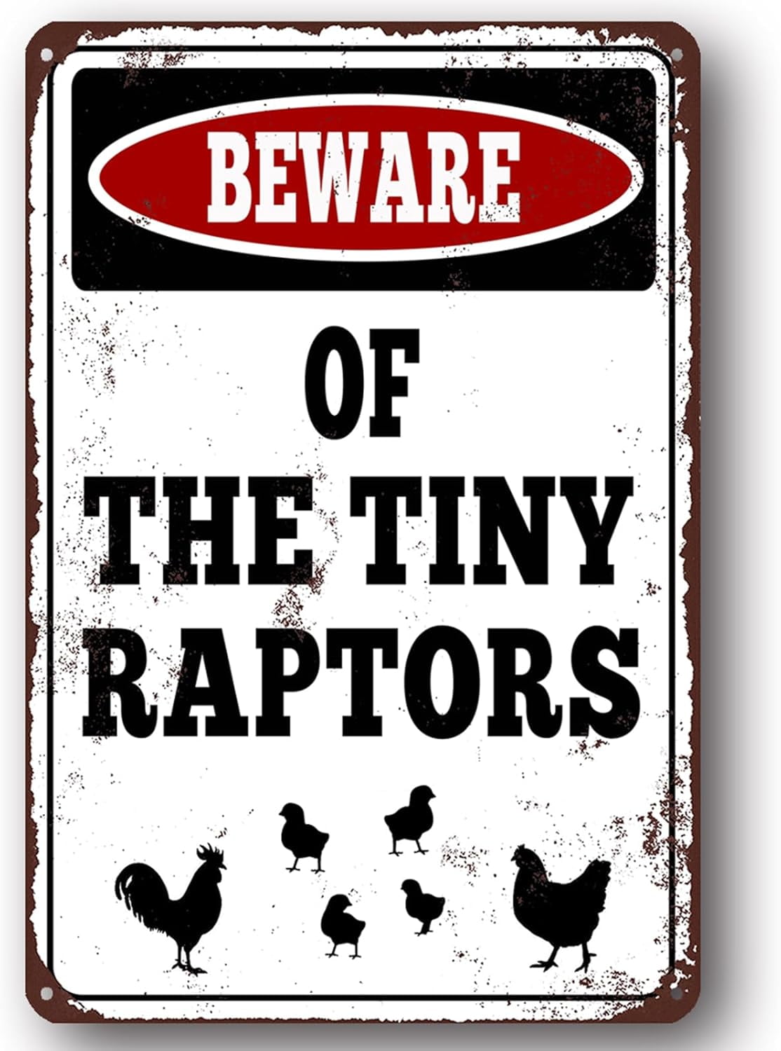 Tiny Raptors Chicken Signs, Funny Metal Signs for Chicken Coop Decor ...