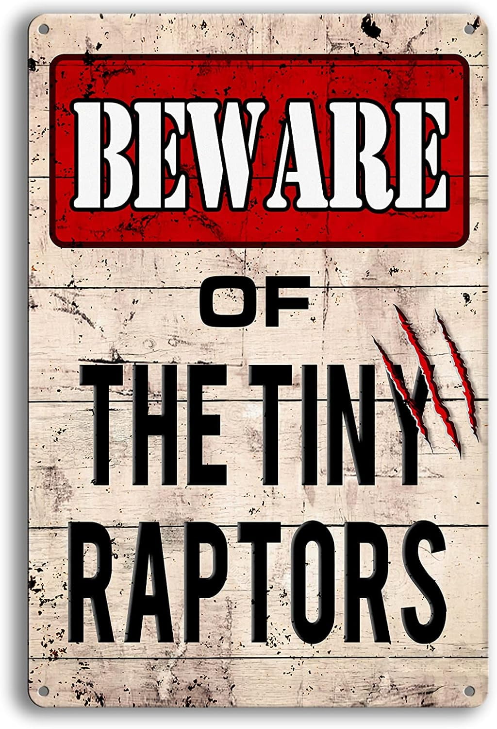Tiny Raptors Chicken Signs, Funny Metal Tin Signs for Chicken Coop Farm ...