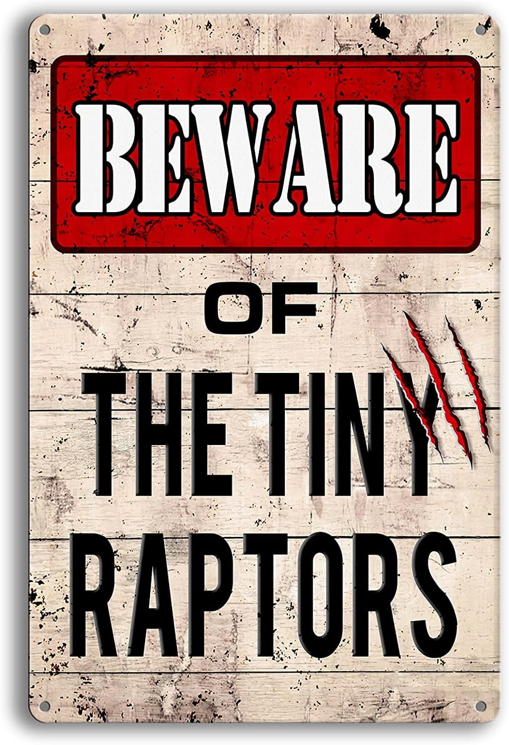 Tiny Raptors Chicken Signs, Funny Metal Tin Signs for Chicken Coop ...