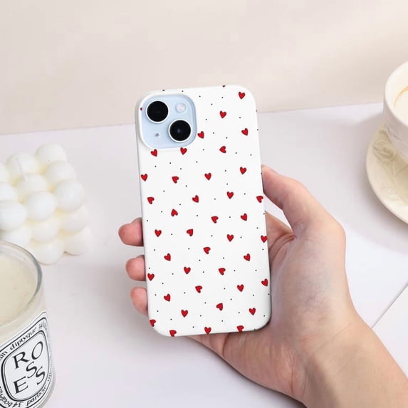 Tiny Red Hearts Tough Phone Case, Protective Matte Cover with Shock ...