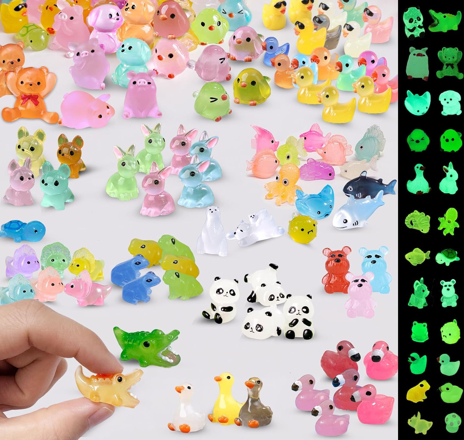 Tiny Resin Animals to Hide 130 Pcs Mini Resin Animals Bulk Mini Ducks ...