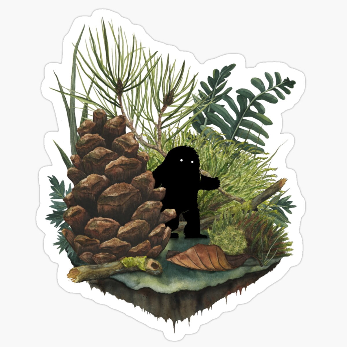 Tiny Sasquatch Sticker. Gift For You - Decorate Laptops, Water Bottles ...