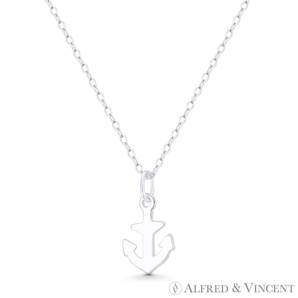 Tiny Ship's Anchor Sailor & Seaman Luck Charm Reversible Flat Pendant ...