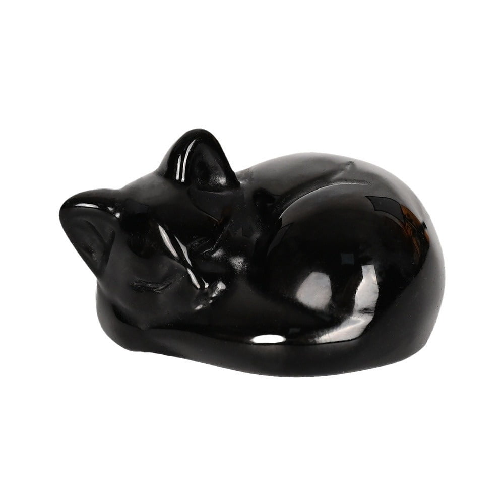 Tiny Sleeping Cat Statue, Kvago 1.5" Crystals Cats Carving Stone ...