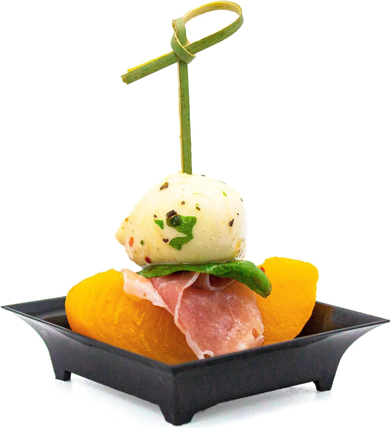 Tiny Square Black Plastic Tray Mini Appetizer Plates for Party Mini ...