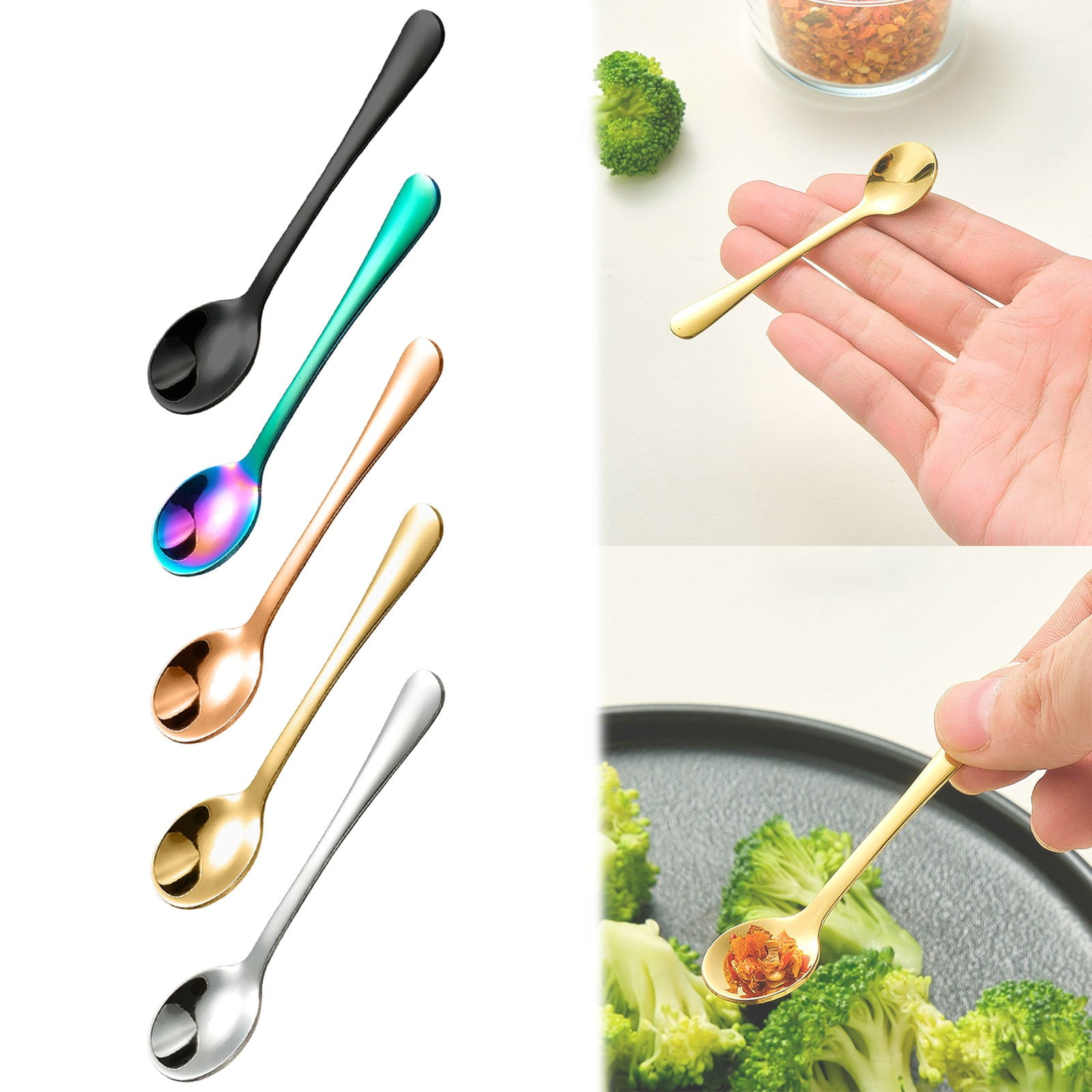 Tiny Stainless Steel Spoons for Spices Jars, Mini Size 2.87", Cute ...