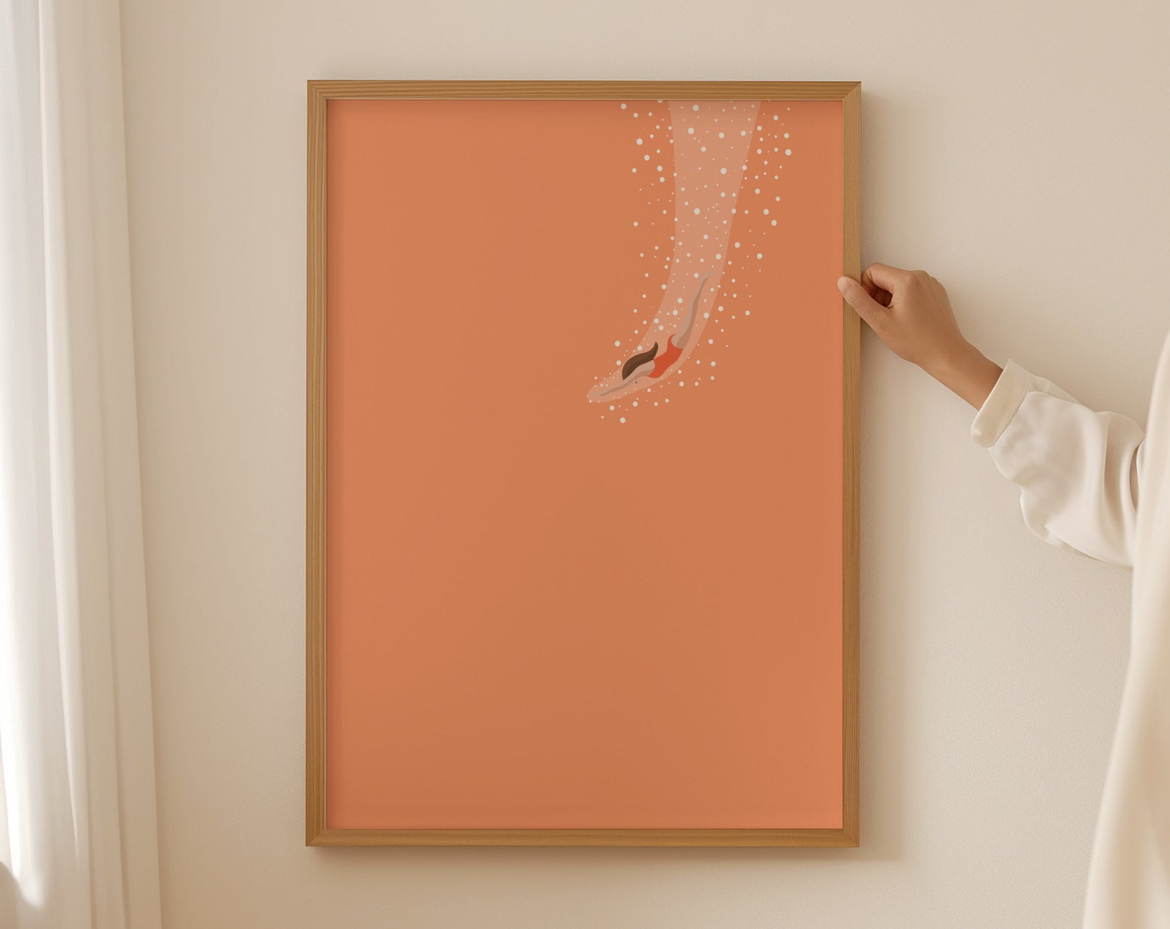 Tiny Swimmers in Pool Print | Horizontal Swimming Pool Print | Cute ...