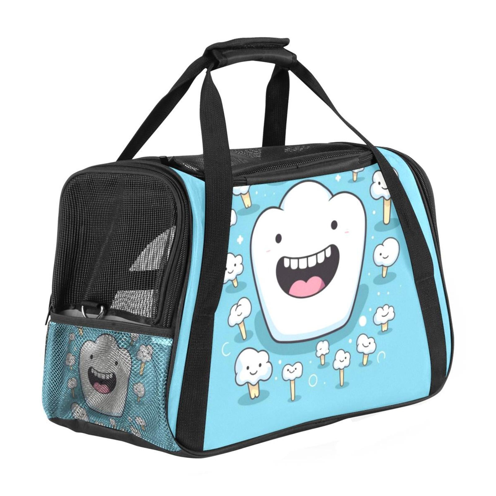 Tiny Teeth 17x10x11.8 in Pet Carrier Bag - Fabric 900D Oxford Cloth ...