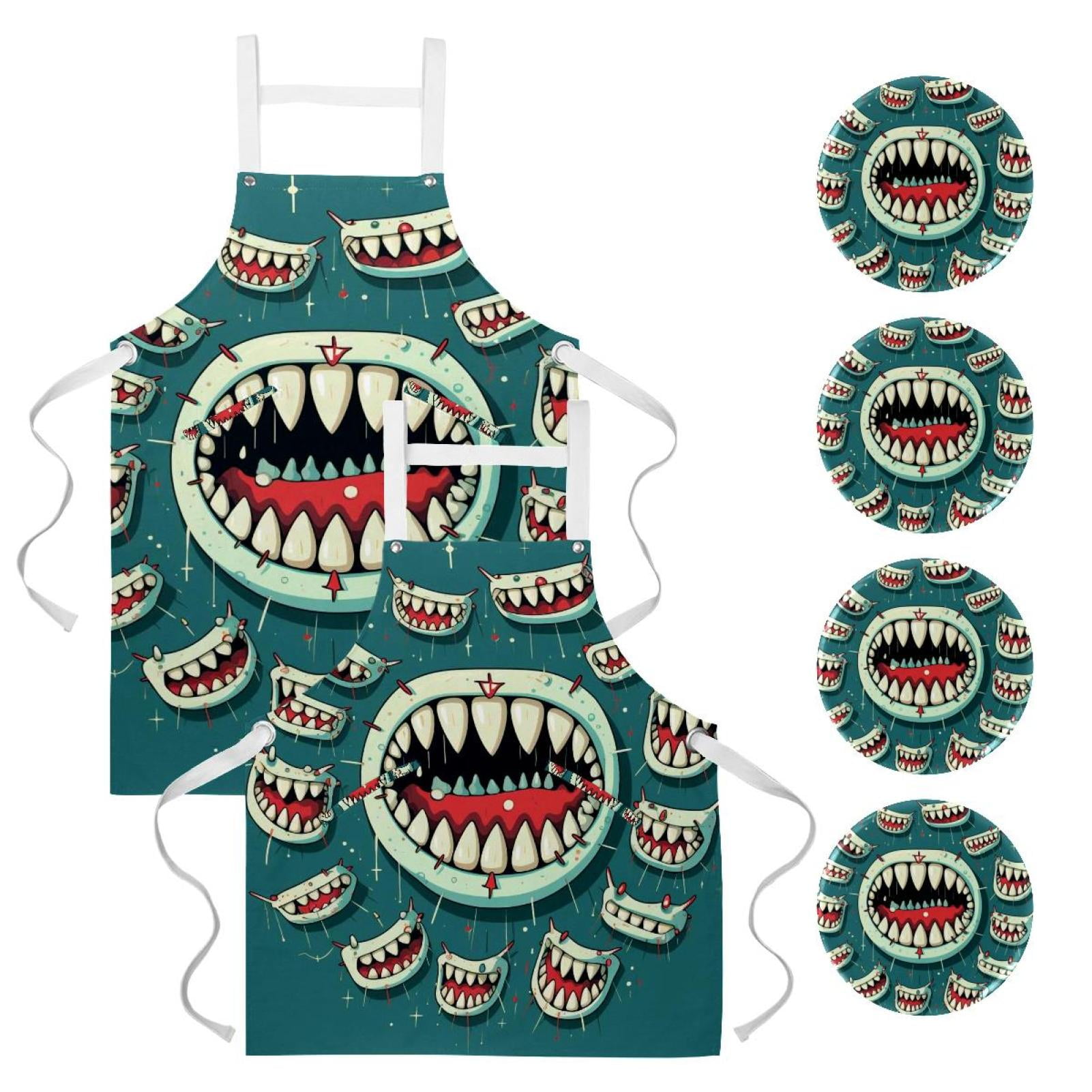 Tiny Teeth 2 Pack Waterproof Aprons with Pockets and Badge Pins ...