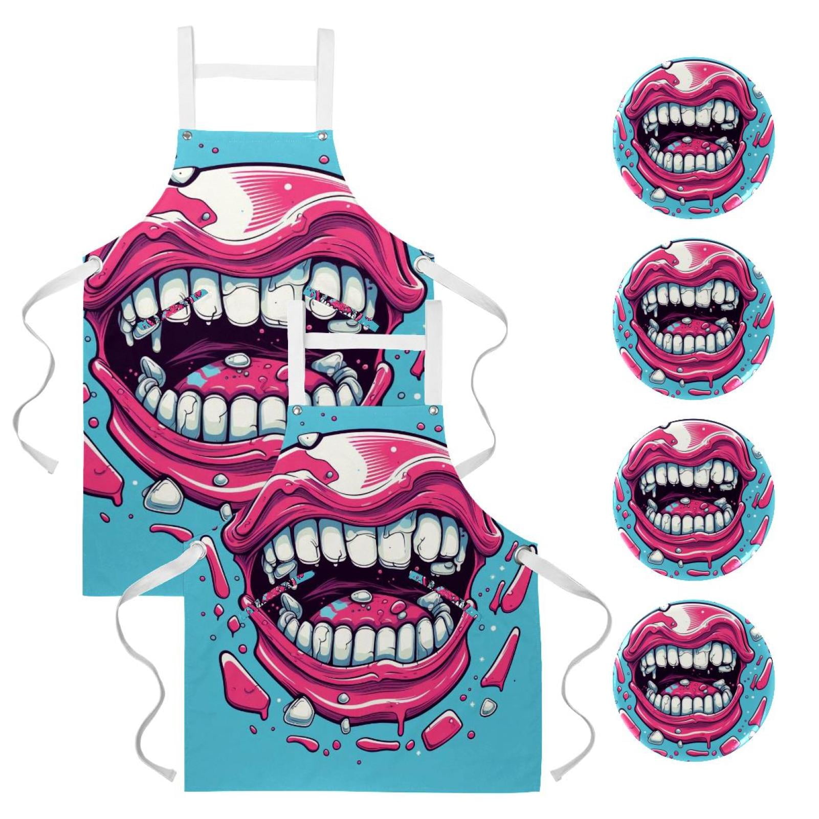 Tiny Teeth 2 Pack Waterproof Chef Apron with Pockets and Badge ...
