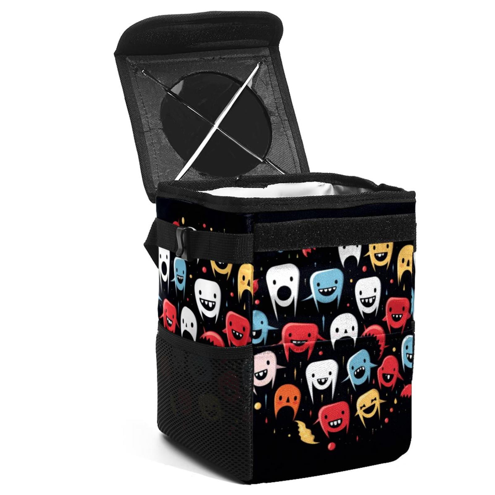 Tiny Teeth Foldable Car Garbage Can with Lid and Leak-Proof, Hanging ...
