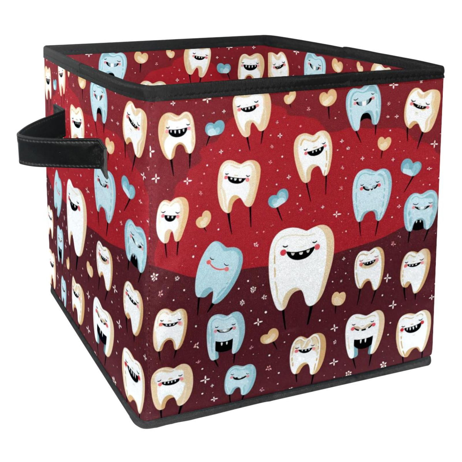 Tiny Teeth Foldable Cube Organizer with Handle, 10.8"x10.5"x10.6 ...