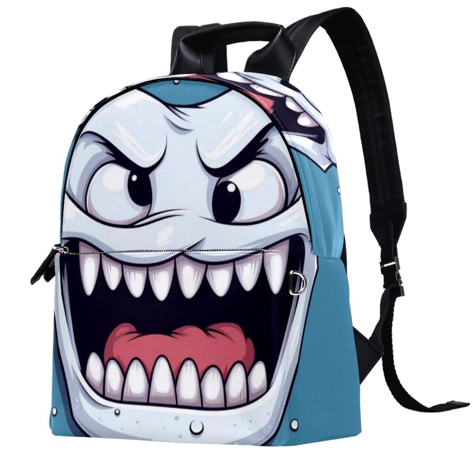 Tiny Teeth Leather Laptop Backpack Travel Gym Backpack, Large Capacity ...