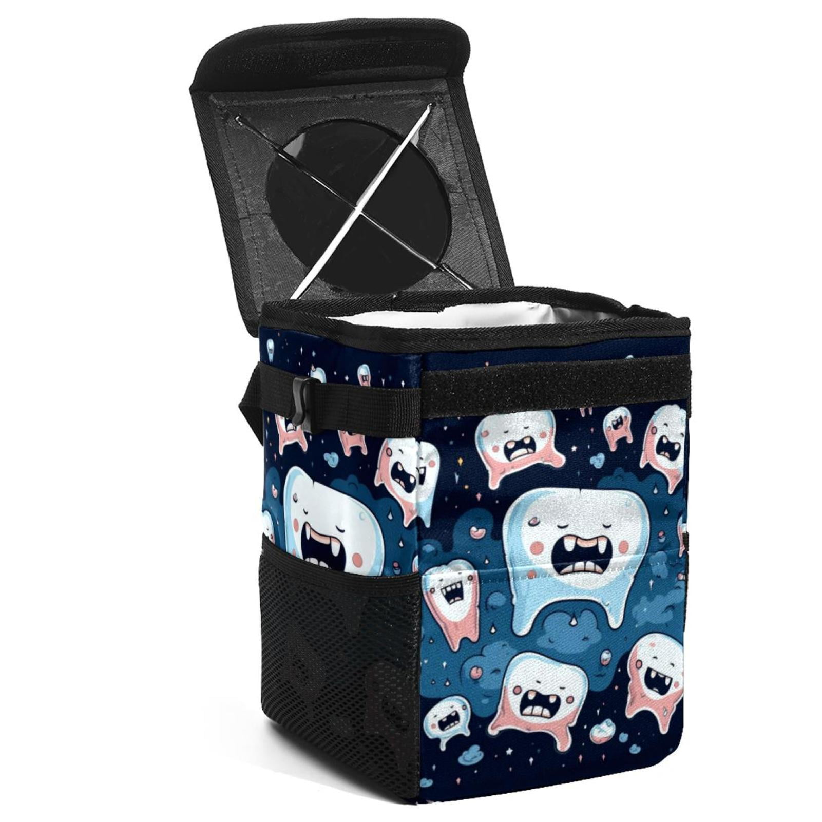 Tiny Teeth Mini Trash Can for Car: Foldable, with Lid, Leak-proof ...