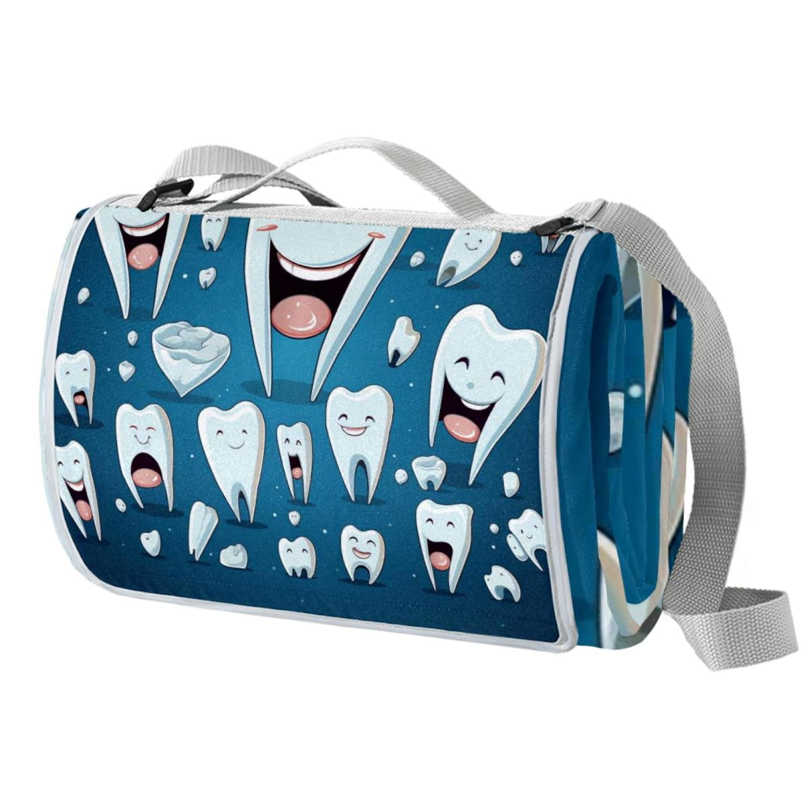 Tiny Teeth Portable Canvas Picnic Blanket Waterproof Backing for ...