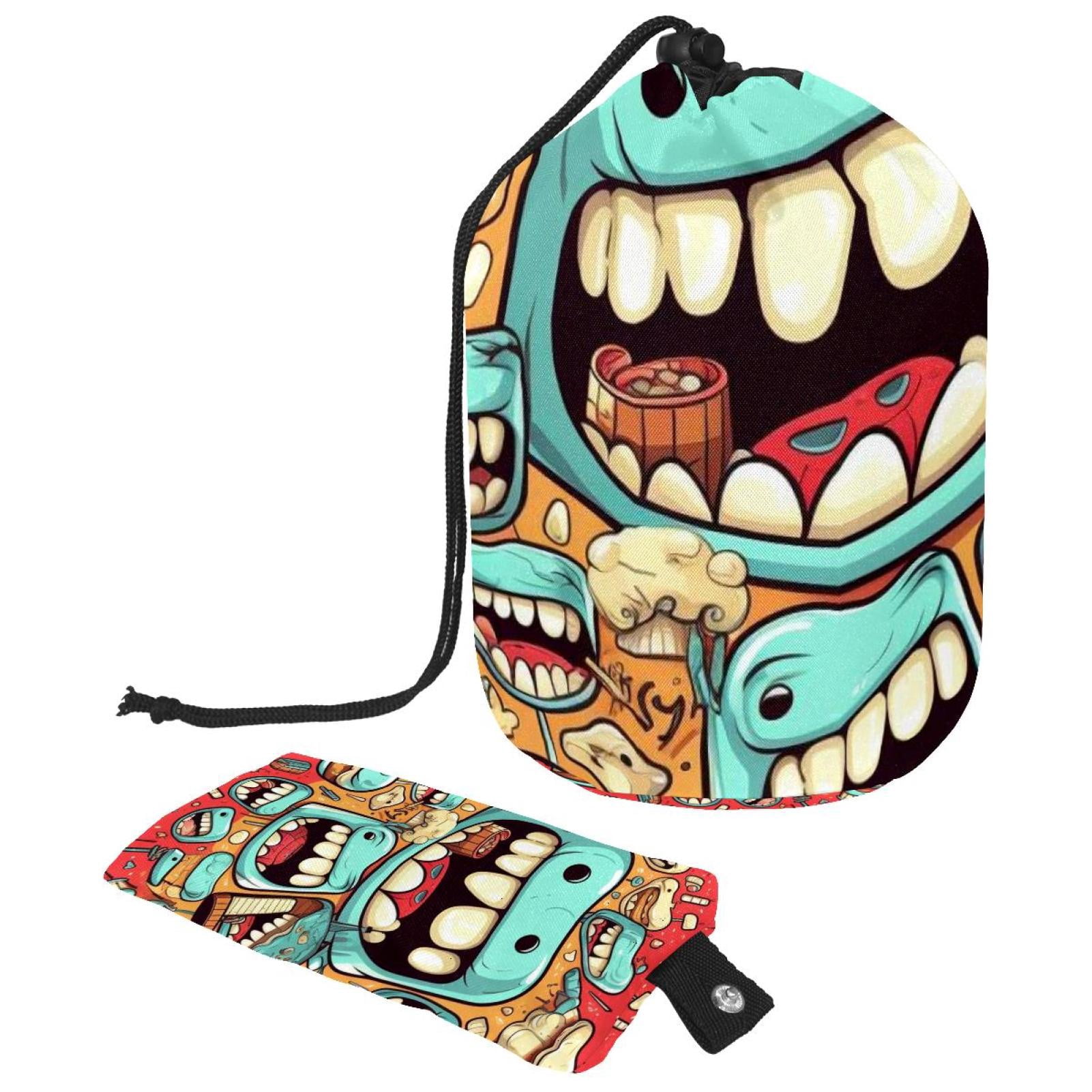 Tiny Teeth Portable Drawstring Foldable Travel Laundry Bag with Shower ...