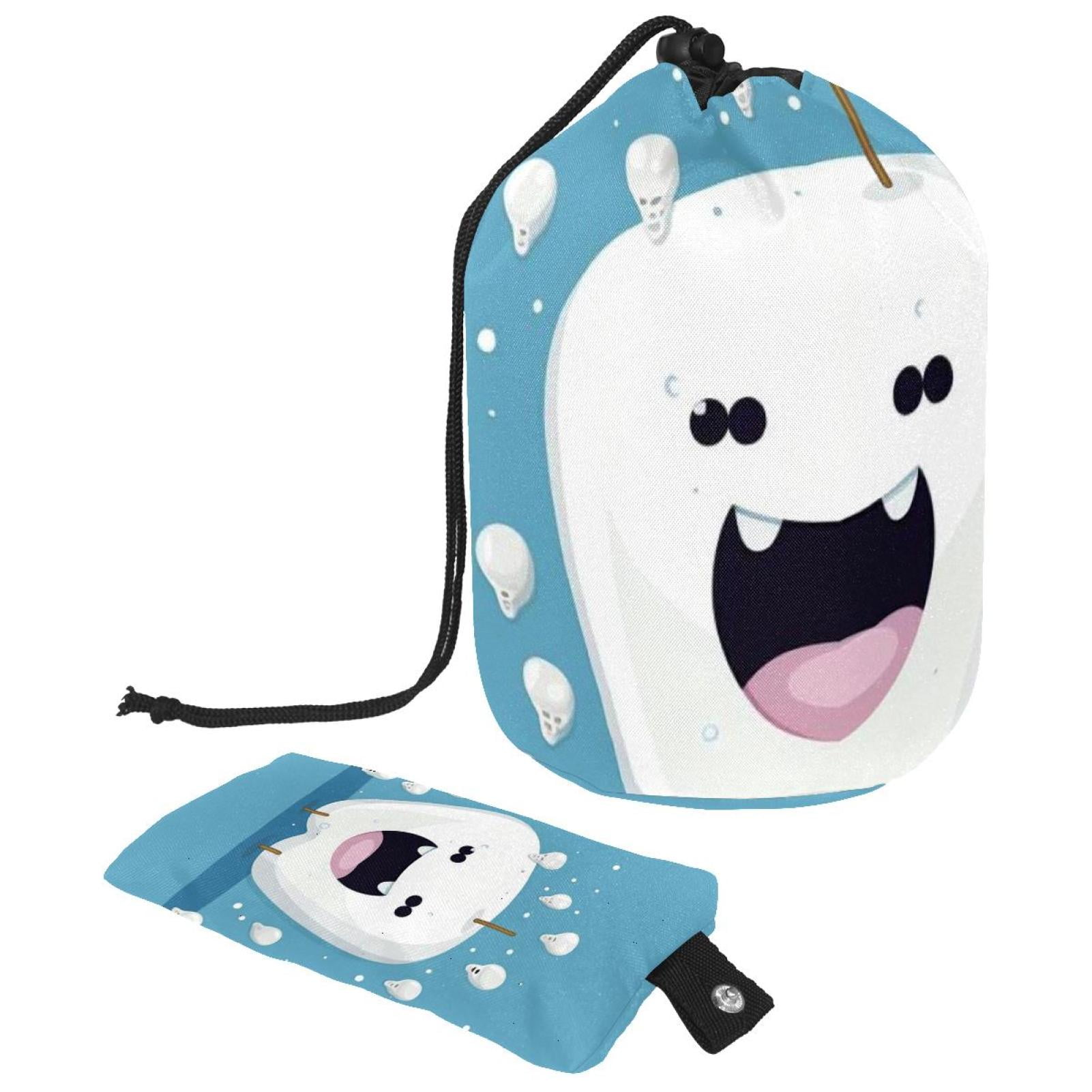 Tiny Teeth Portable Drawstring Foldable Travel Mesh Shower Bag Wash ...