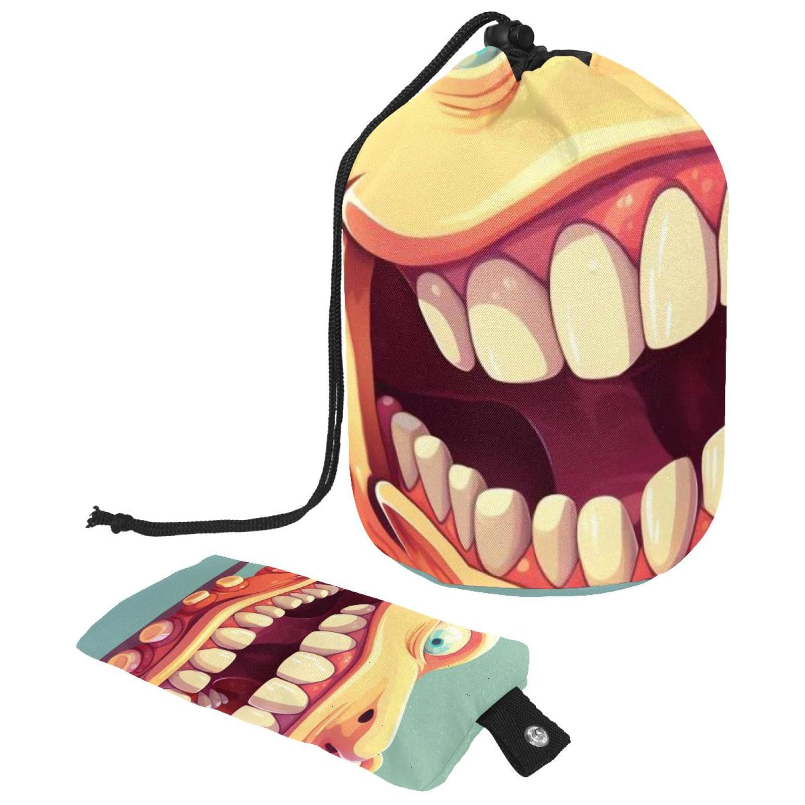 Tiny Teeth Portable Drawstring Mesh Bag Shower Bags Wash Bag Foldable ...