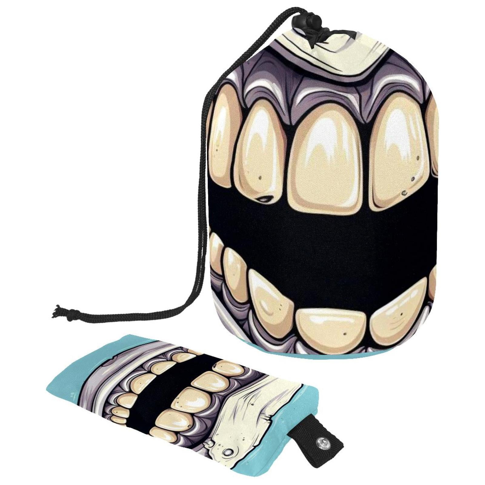 Tiny Teeth Portable Drawstring Mesh Bag Wash Bag for Travel, Shower ...