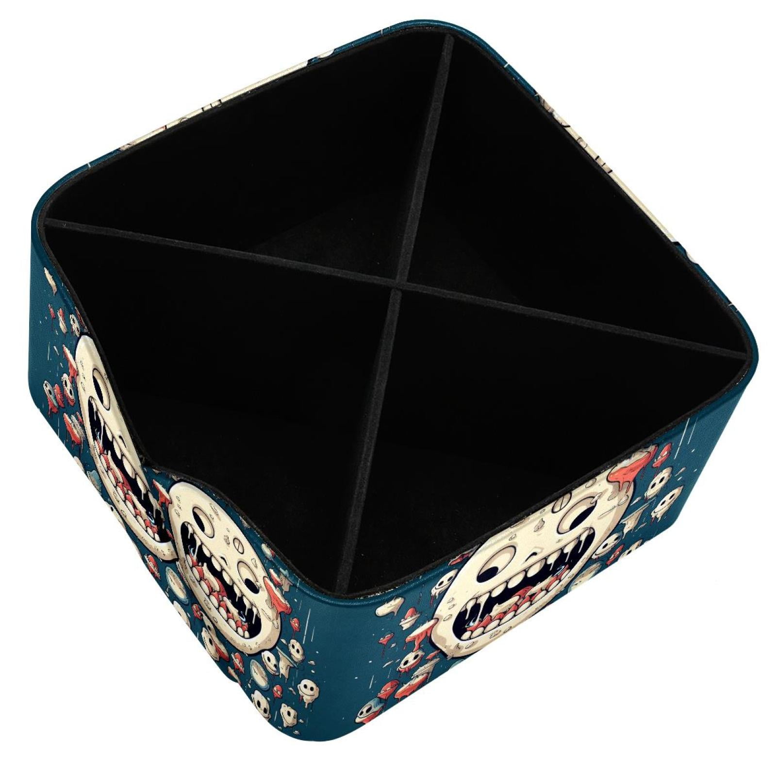 Tiny Teeth Square Pencil Case with 4 Compartments, Removable Dividers ...