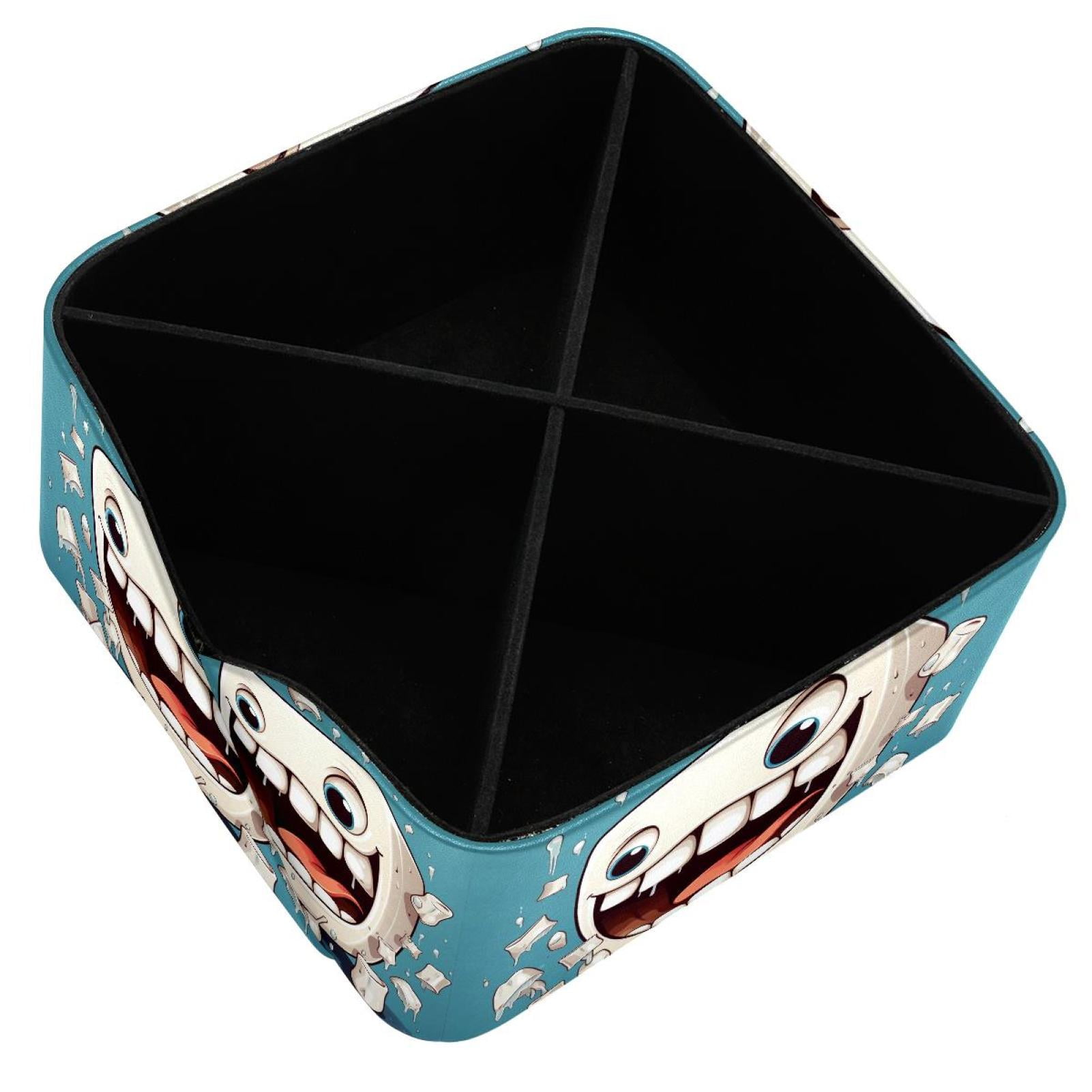 Tiny Teeth Square Pencil Case with 4 Compartments, Removable Dividers ...