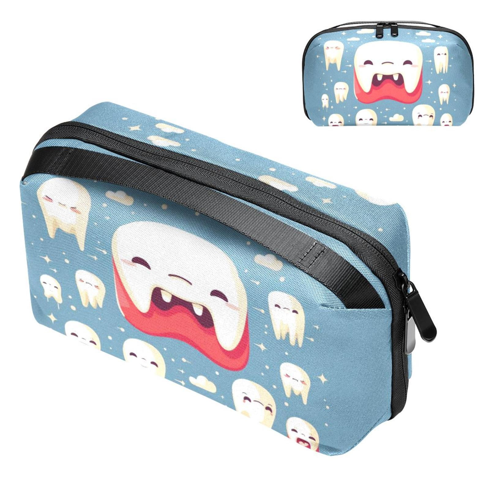 Tiny Teeth Travel Case USB Organizer Leather Cord Organizer Cable Clips ...