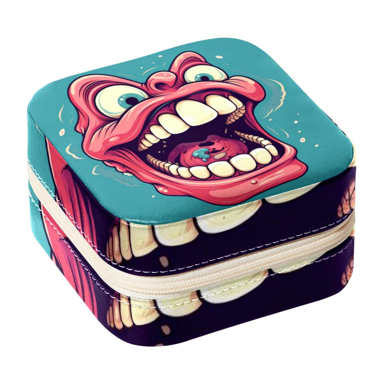 Tiny Teeth Travel Portable Square Jewelry Box Earring Necklace Bracelet ...