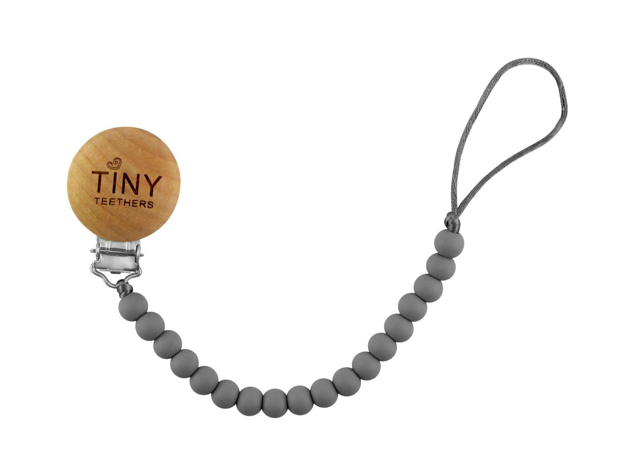 Tiny Teethers Pacifier Clip: Light Gray - Walmart.com