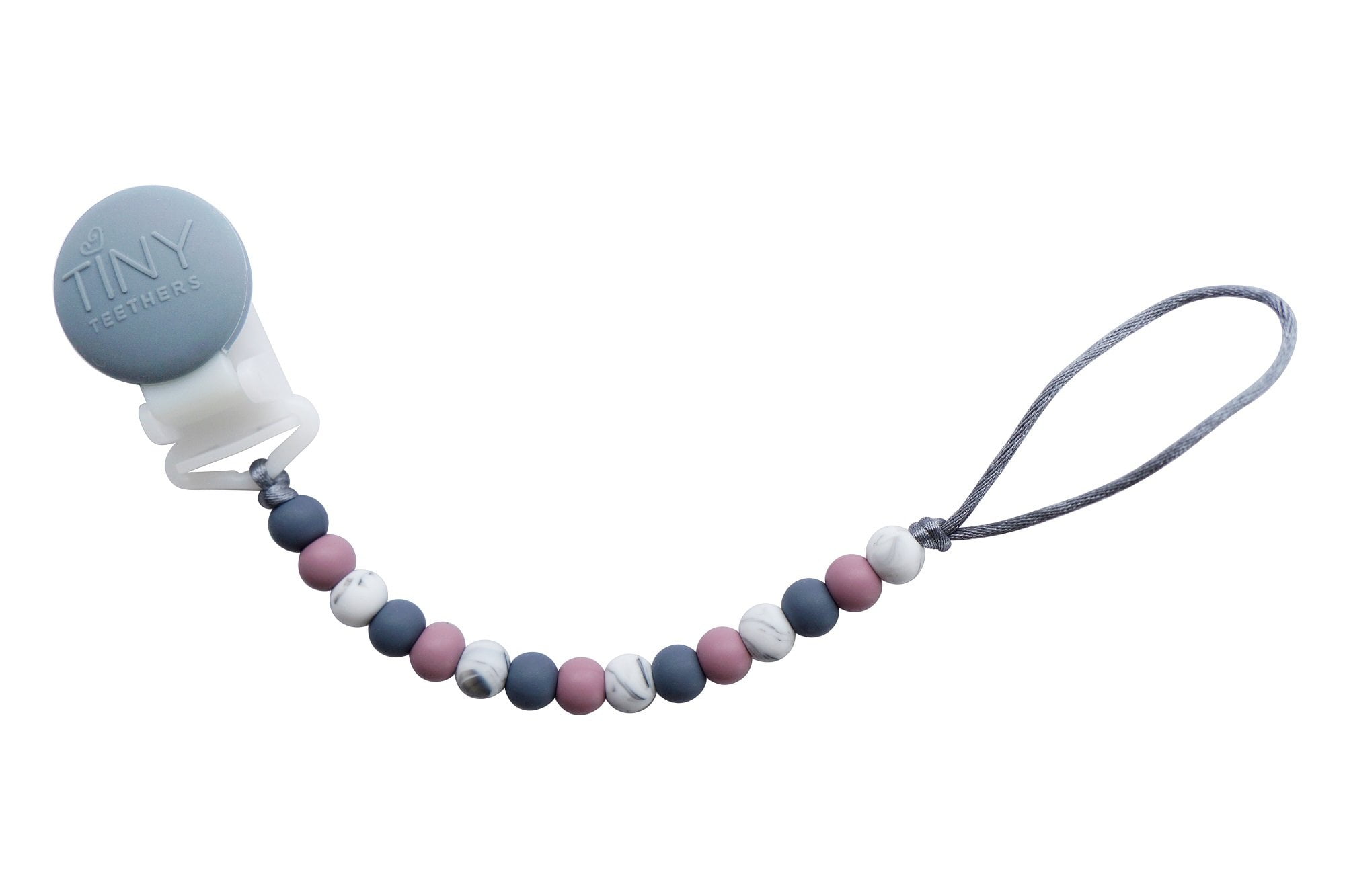 Tiny Teethers Pacifier Holder with Silicone Clip and Teething Chewbeads ...