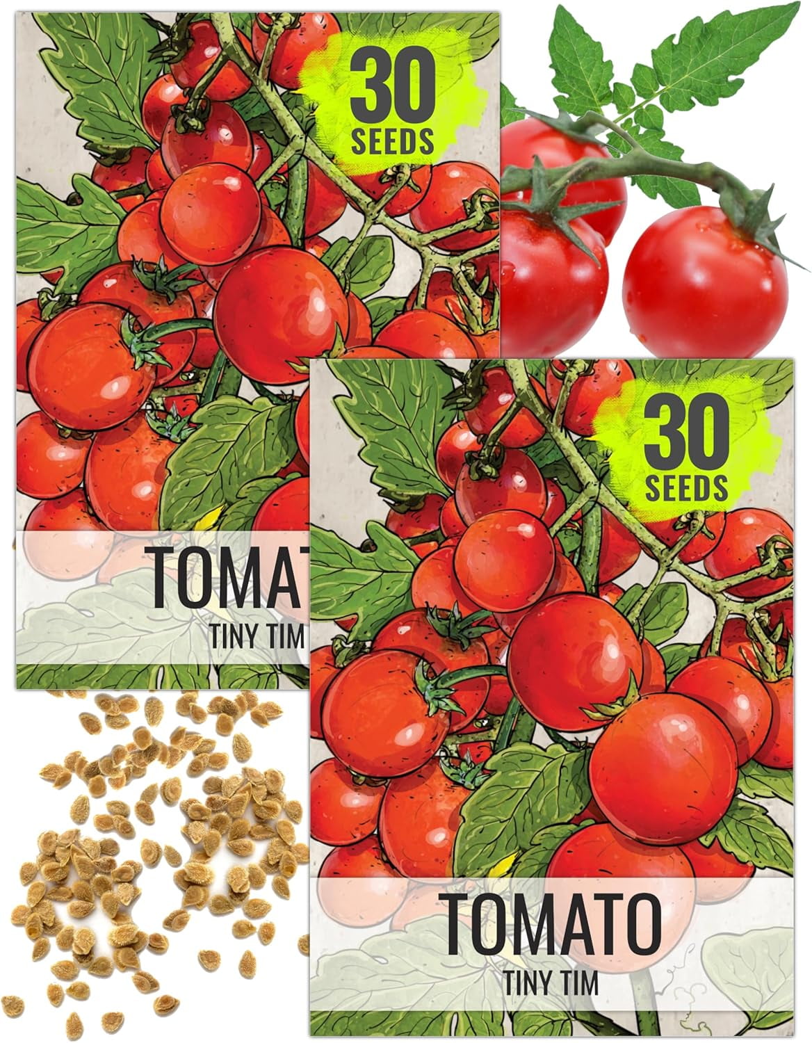 Tiny Tim Tomato Seeds for Planting Dwarf Cherry Tomatoes - Non-GMO ...