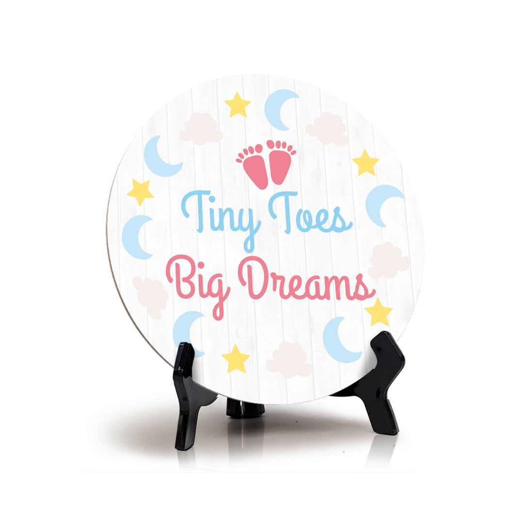 Tiny Toes, Big Dreams Baby Shower Decoration Circle 5x5 Tiny Toes, Big Dreams Baby Shower Decoration Circle 5x5