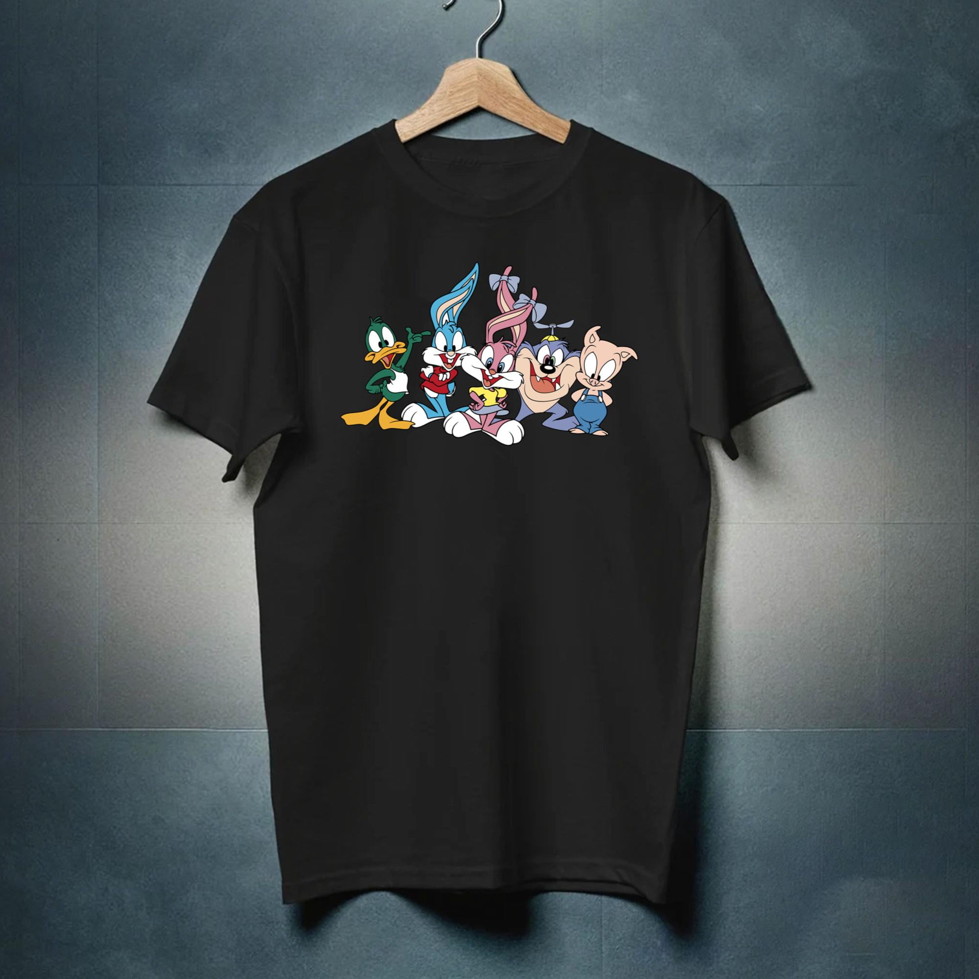 Tiny Toon Adventures cartoon characters, Men short sleeve White T-Shirt ...