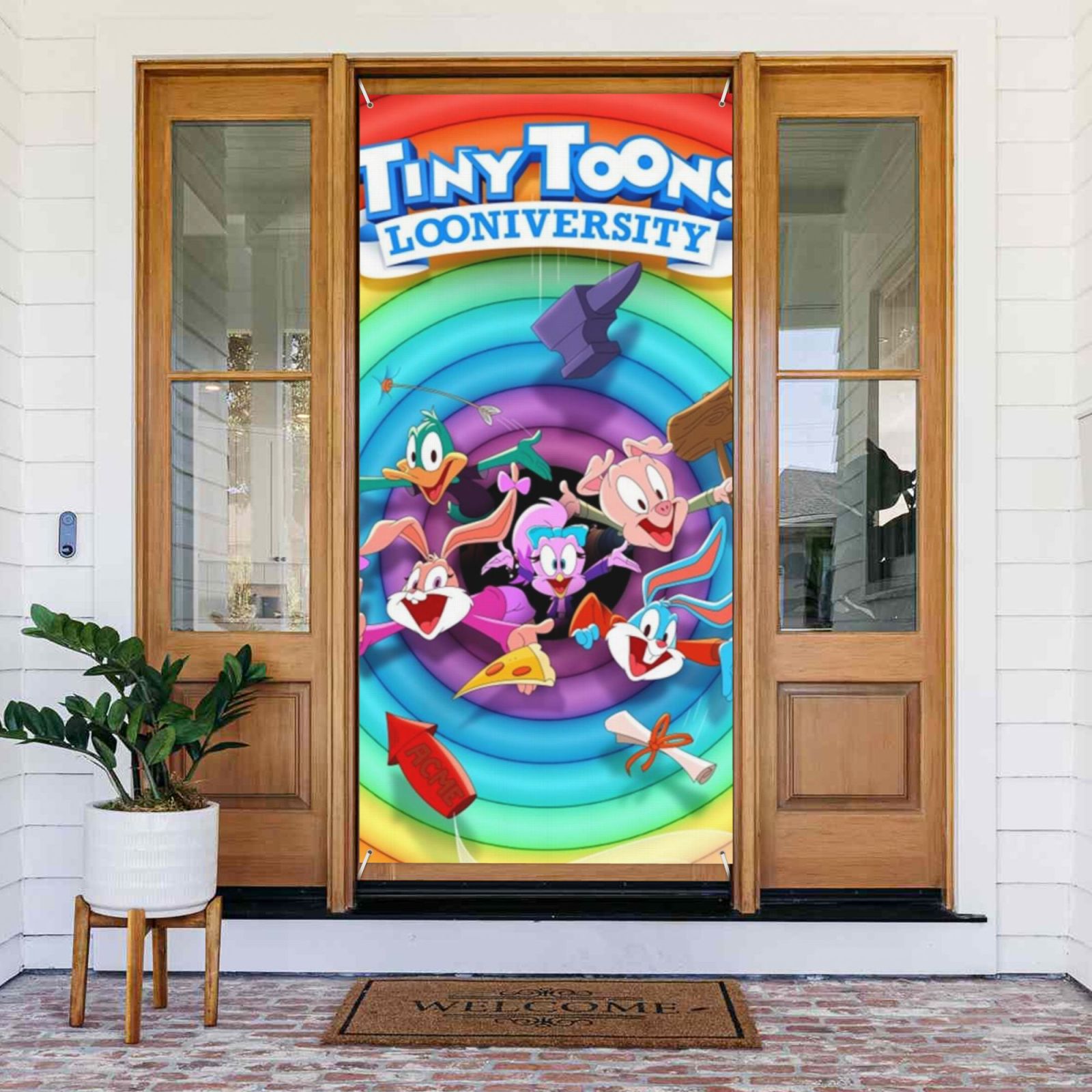 Tiny Toons Looniversity Poster Door Cover Decorated Banner Home Decor ...