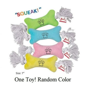 Tiny Tuggers Small Puppy Dog Toys Plush Squeak Bone Rope Pawprint 7 ...