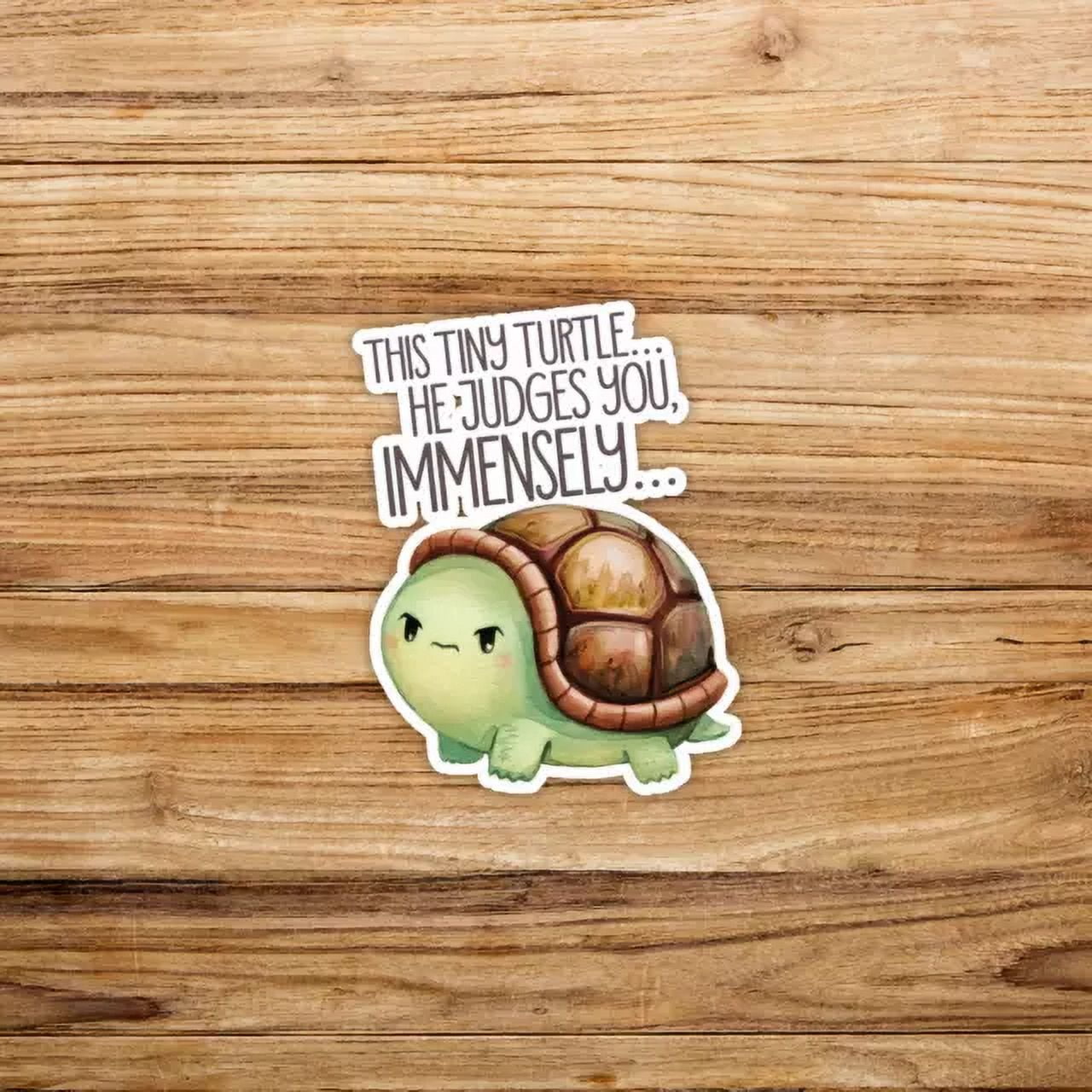 This Tiny Turtle Judges You Immensely Animal Pun Stickerphone Decal ...
