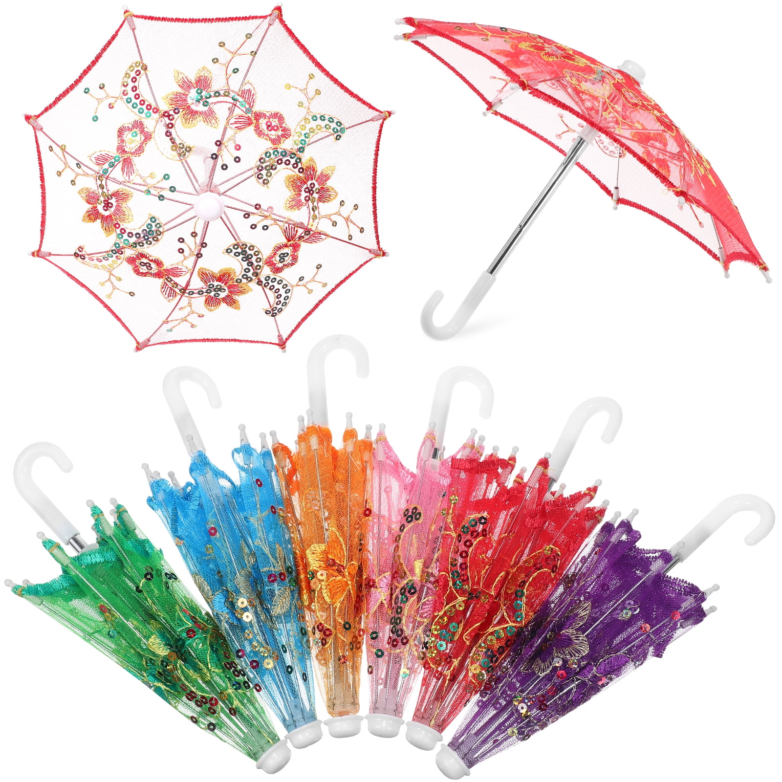 Tiny Umbrella,6 Pcs Lace Umbrellas Tiny Umbrella Decorative Umbrella ...