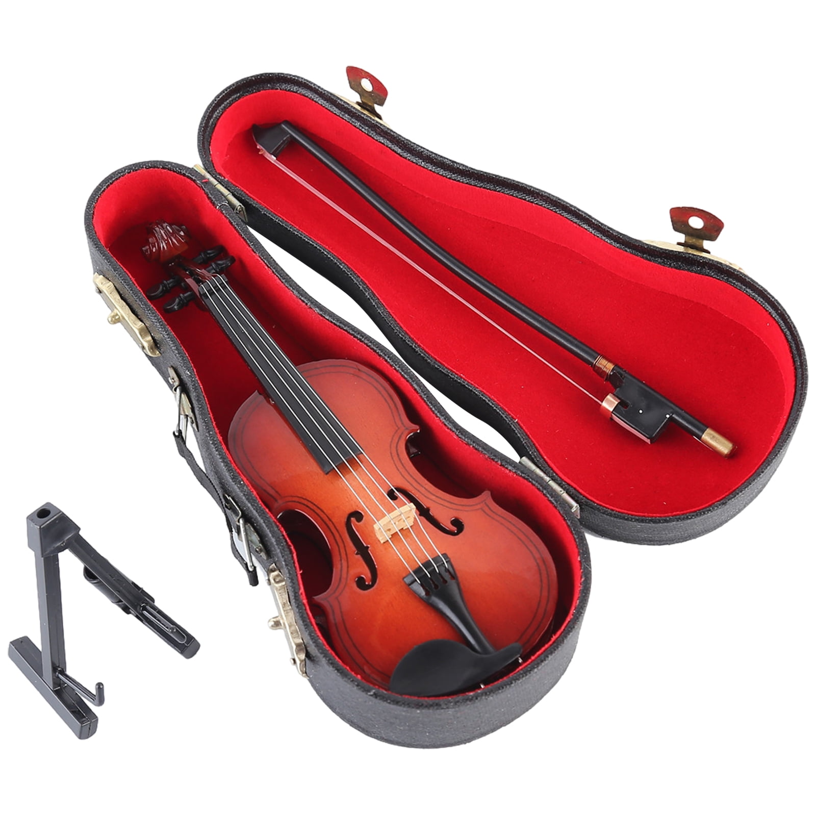Tiny Violin Figurine with Bow Stand Support Miniature Violin Model Mini ...