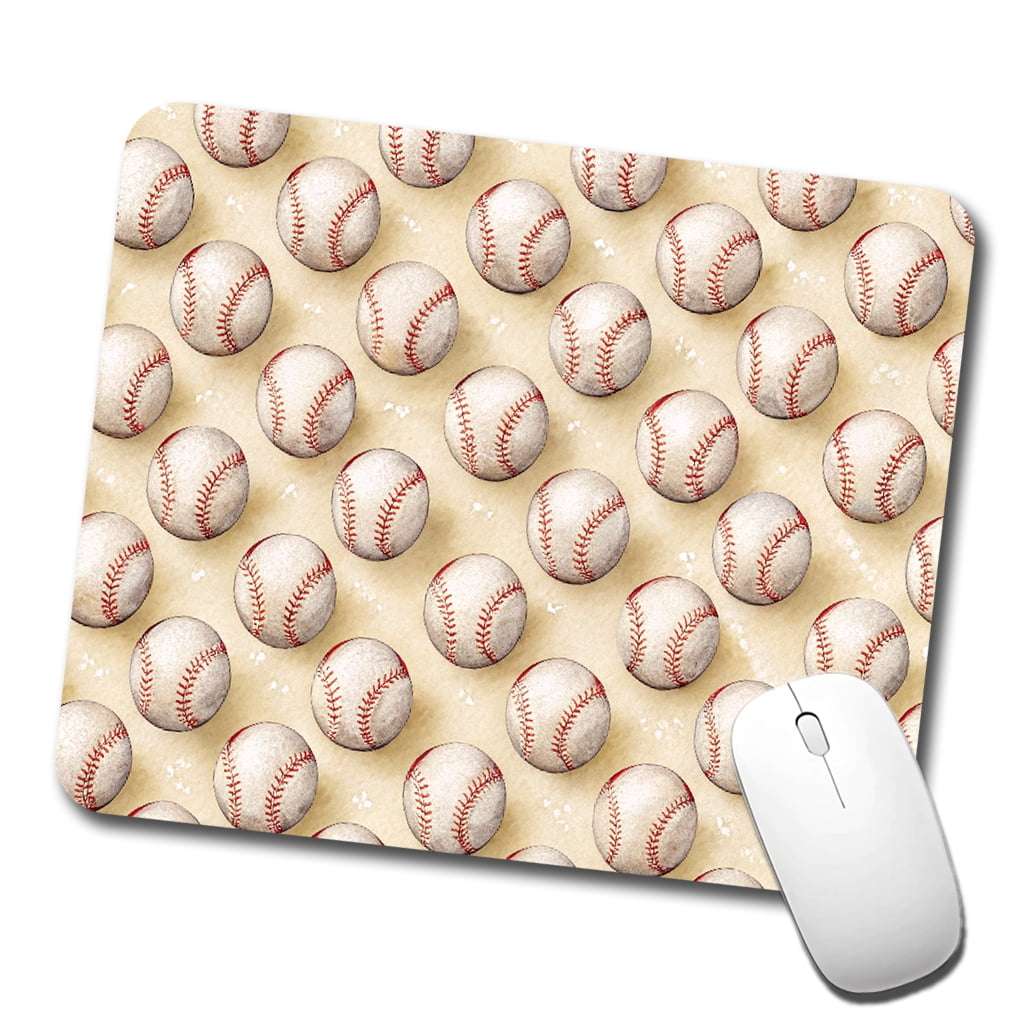 Tiny White Softballs In A Row Mouse Pad Low Profile Gaming Mat ...