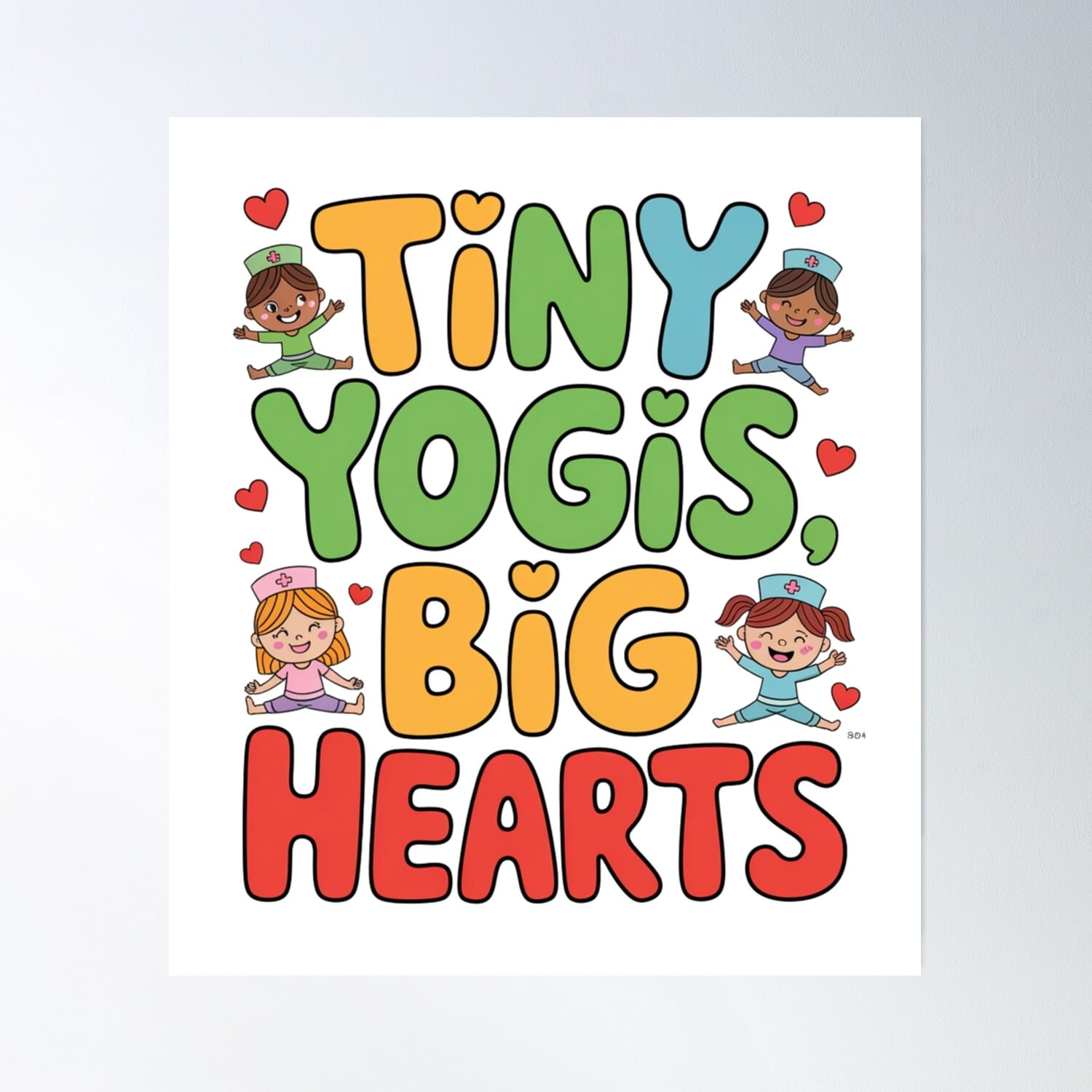 Tiny Yogis Big Hearts – Pediatric Nurse Kids Yoga Design With Cute ...